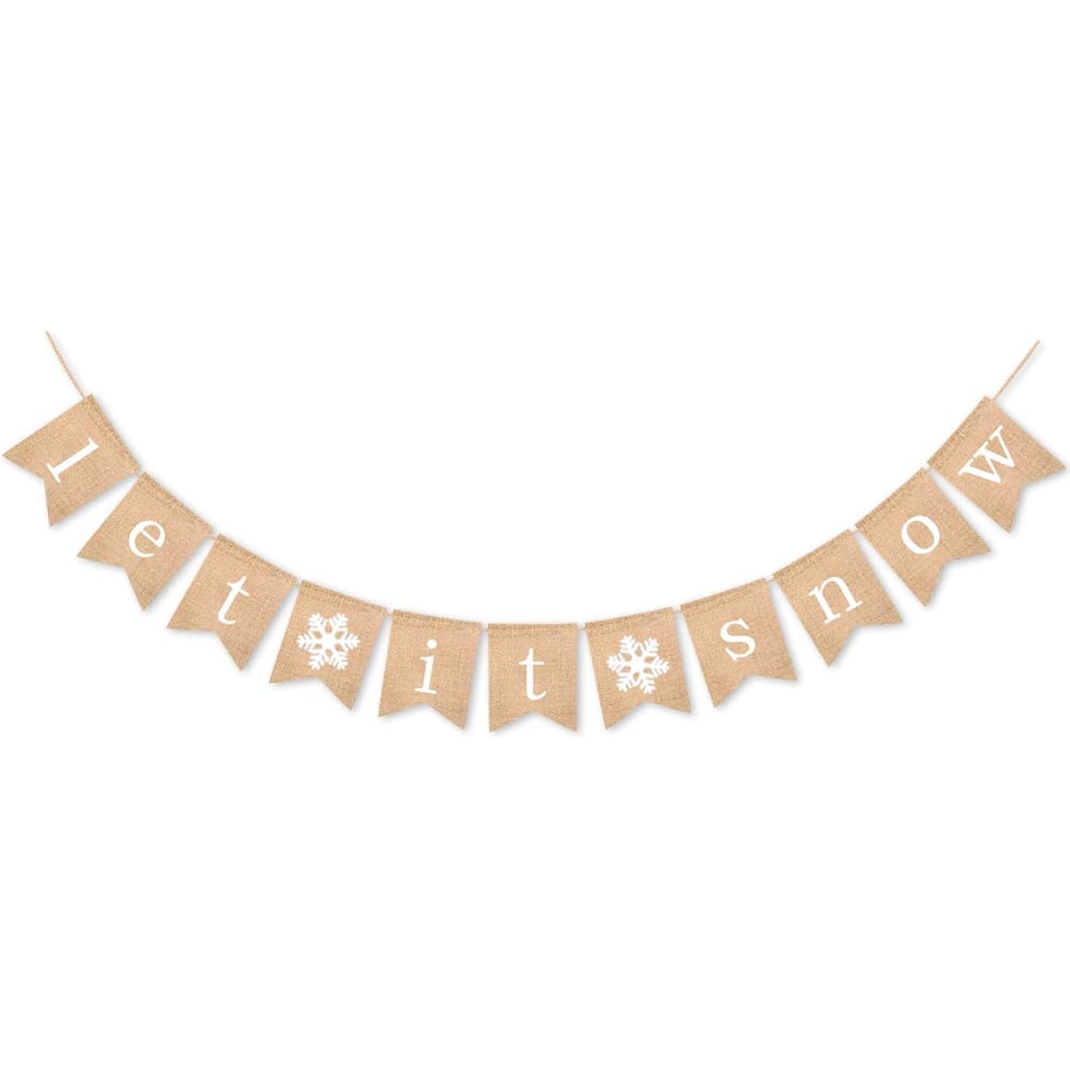 SWYOUN Burlap Let It Snow Banner with Snowflakes Winter Christmas Part ...