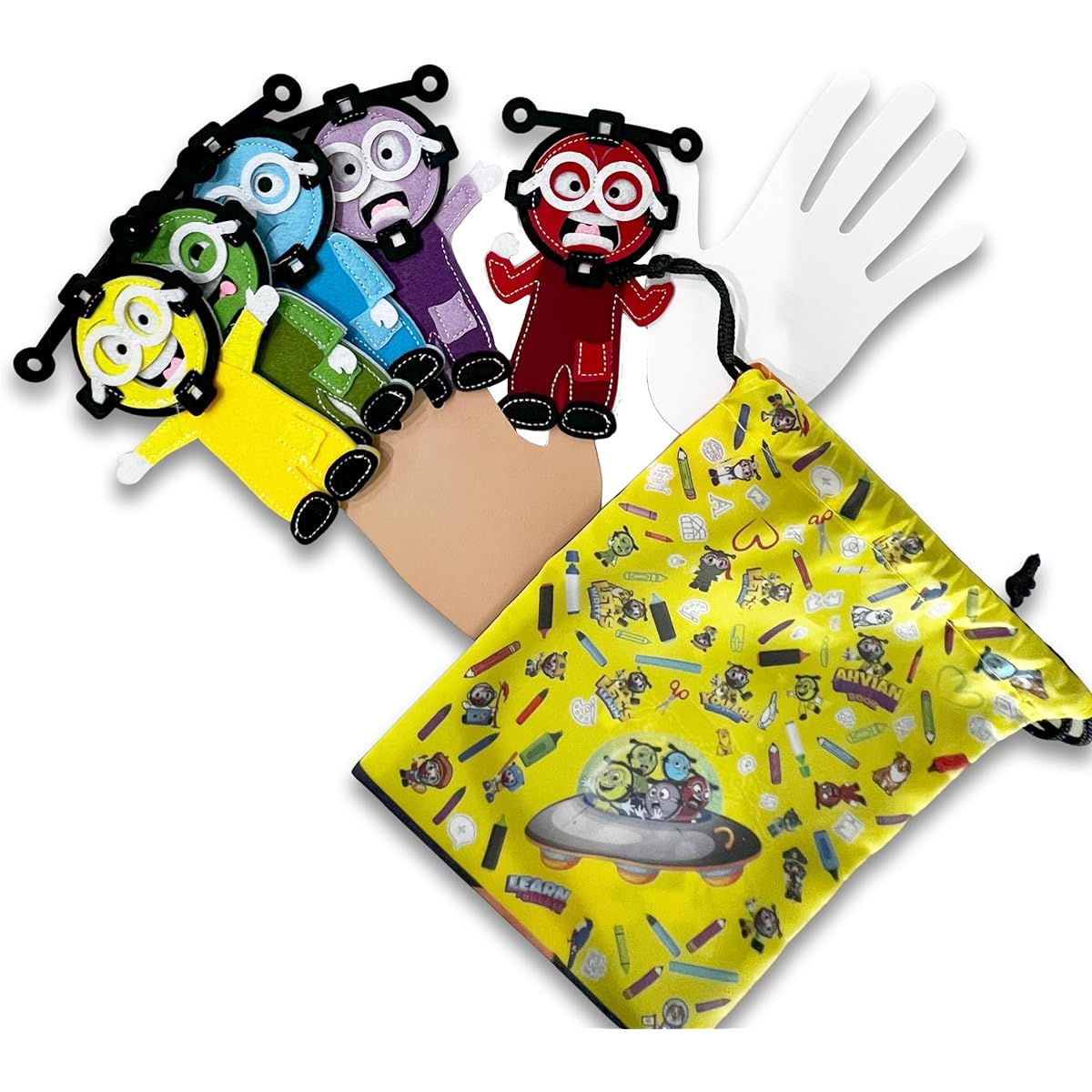 Finger Puppets About Emotions - 5 Piece Set for Kids, Family, Teachers ...