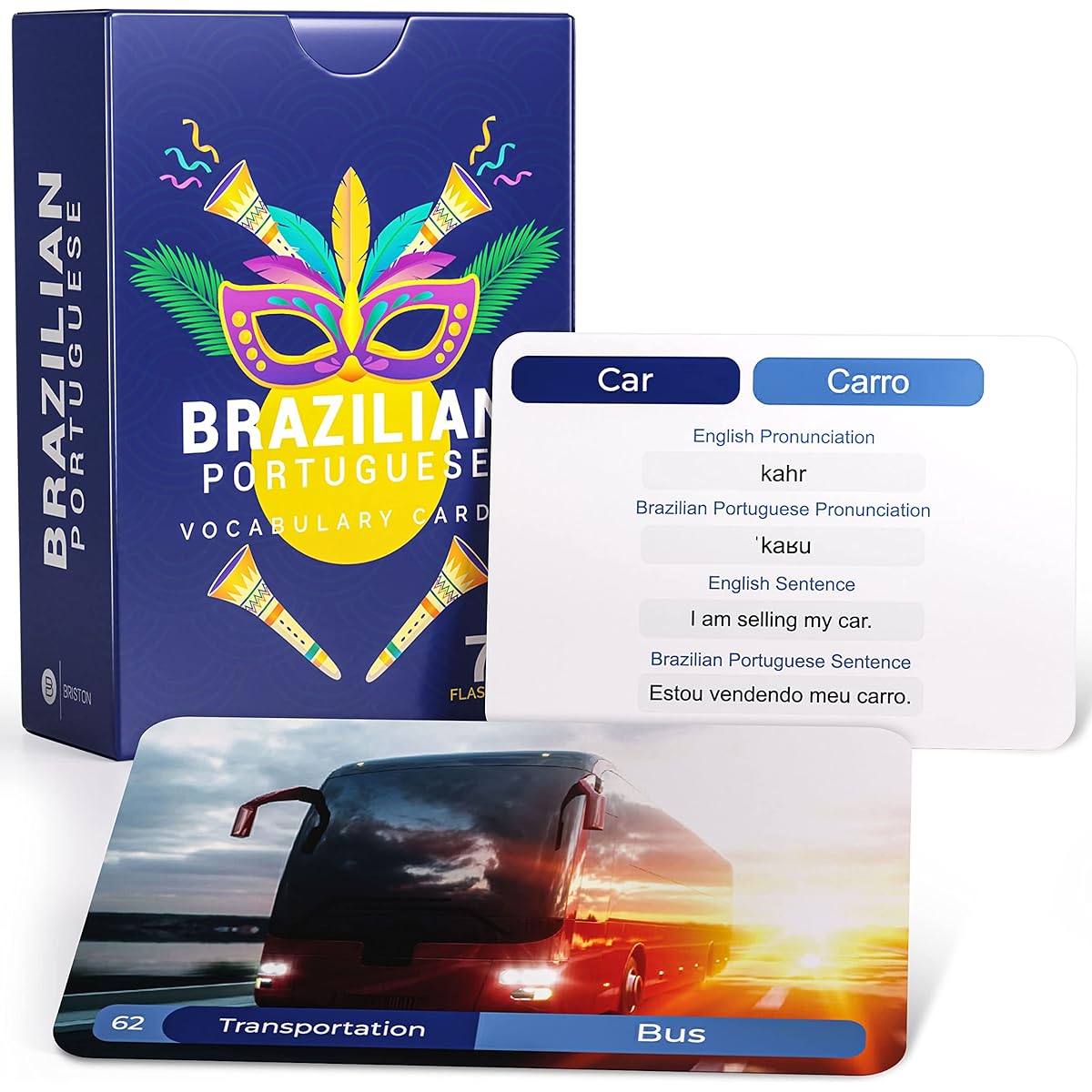 Portuguese Vocabulary Flashcards - 75 Beginner Vocabulary with Picture ...