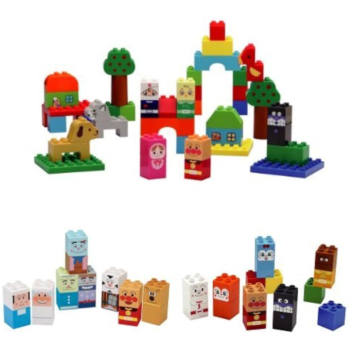 Block Lab Anpanman First Block Bucket L & Anpanman and Friends Blocks ...