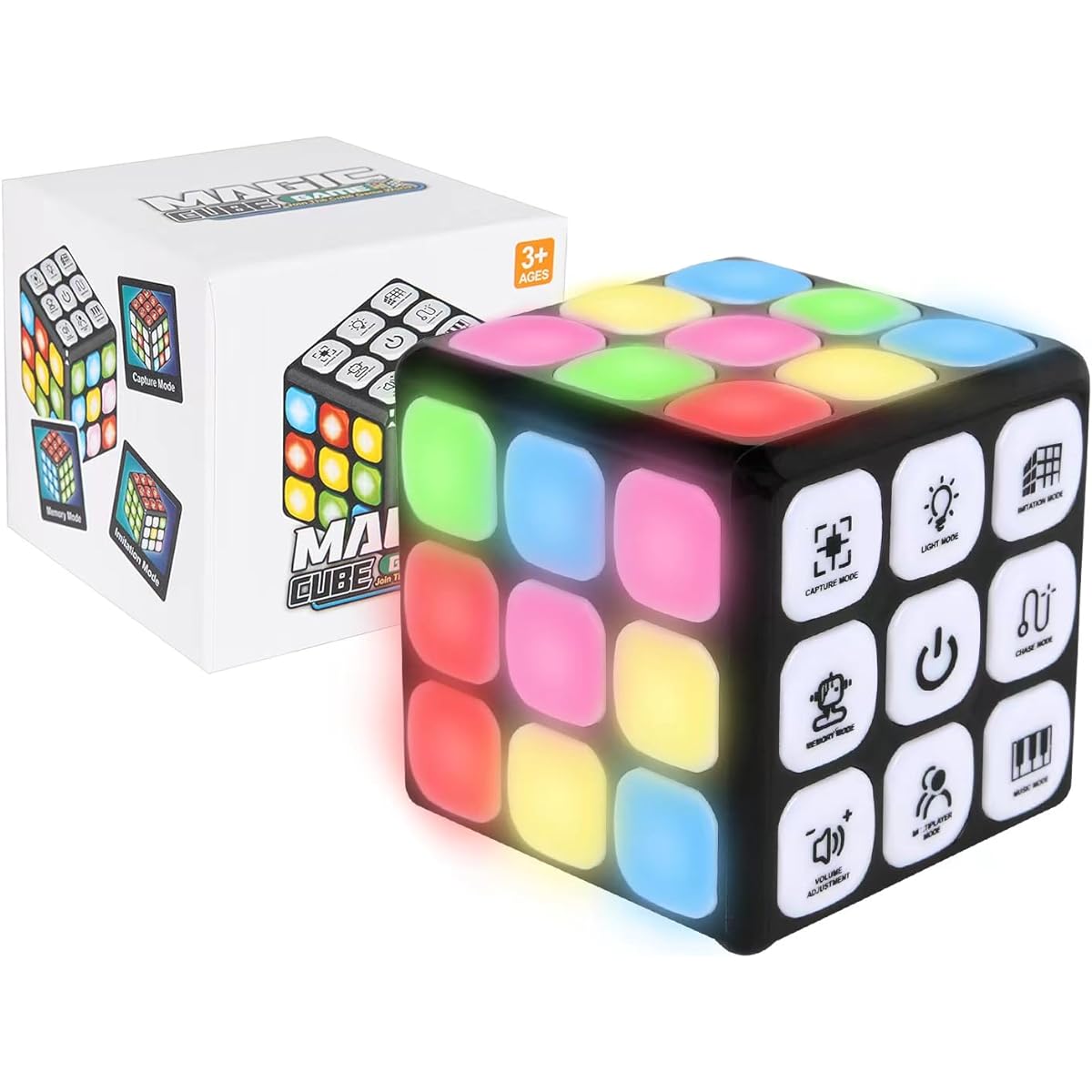 Flashing Puzzle Cube Multi-Mode Electronic Handheld Memory Game for Ki ...