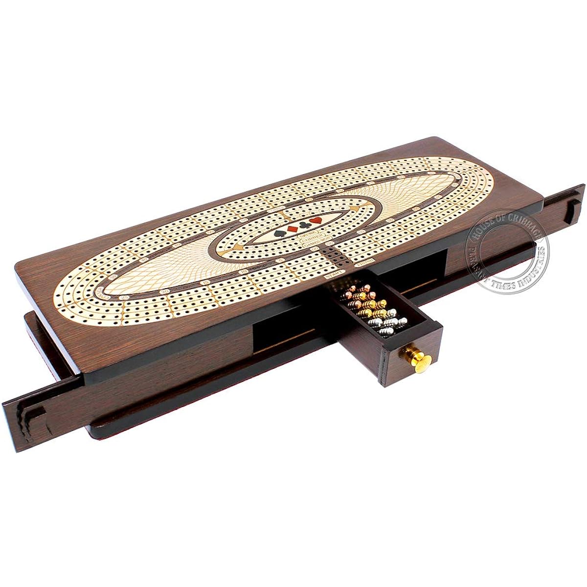 House of Cribbage - Continuous Cribbage Board / Box in Wenge Wood / Ma ...