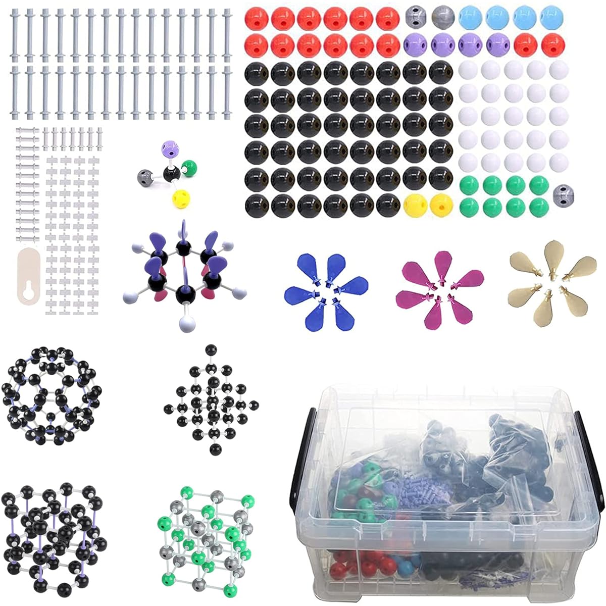Molecular Structure Model Kit, 974 Pieces Crystal Structure Model with ...