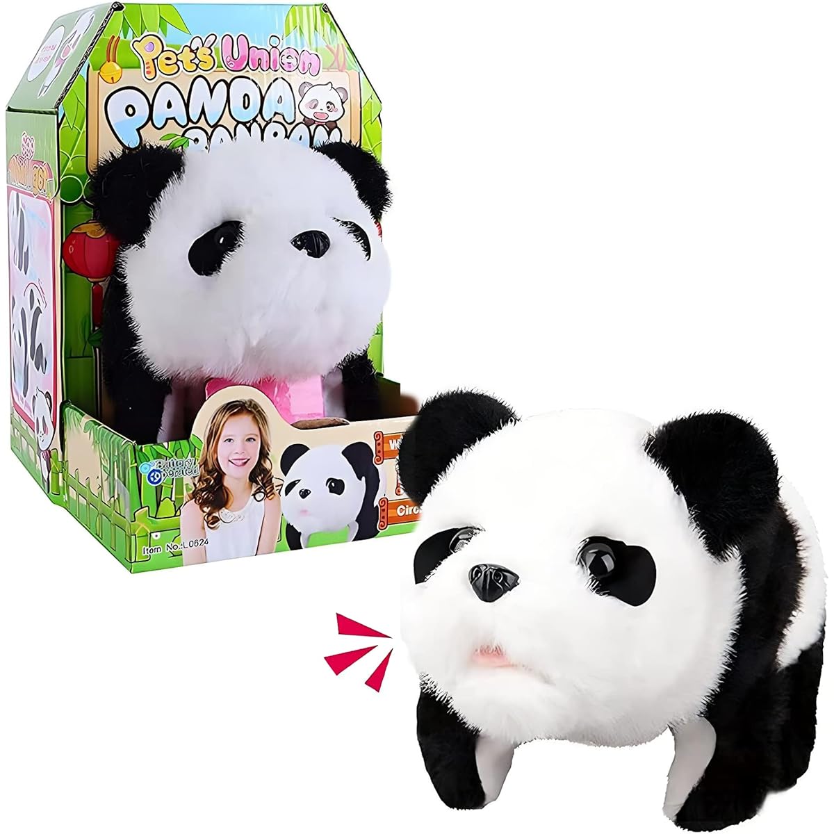 Liberty Imports Plush Panda Pet Electronic Toy - Walks, Turns, Makes S ...