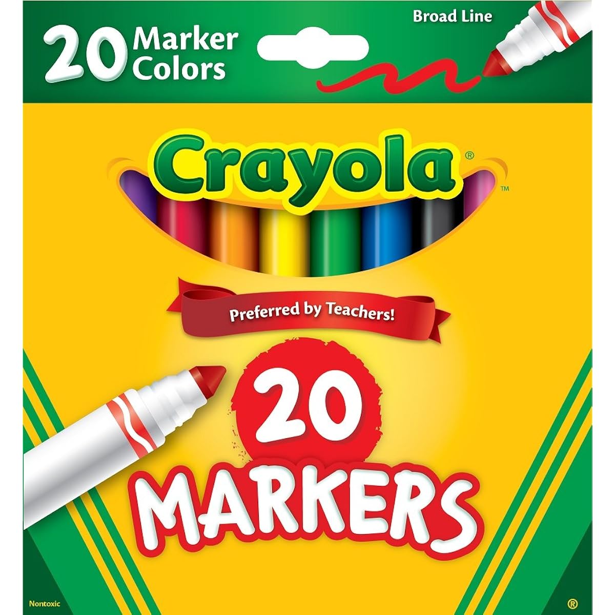 Crayola Broad Line Markers 20 Count - Includes 10 Classic Crayola Colo ...