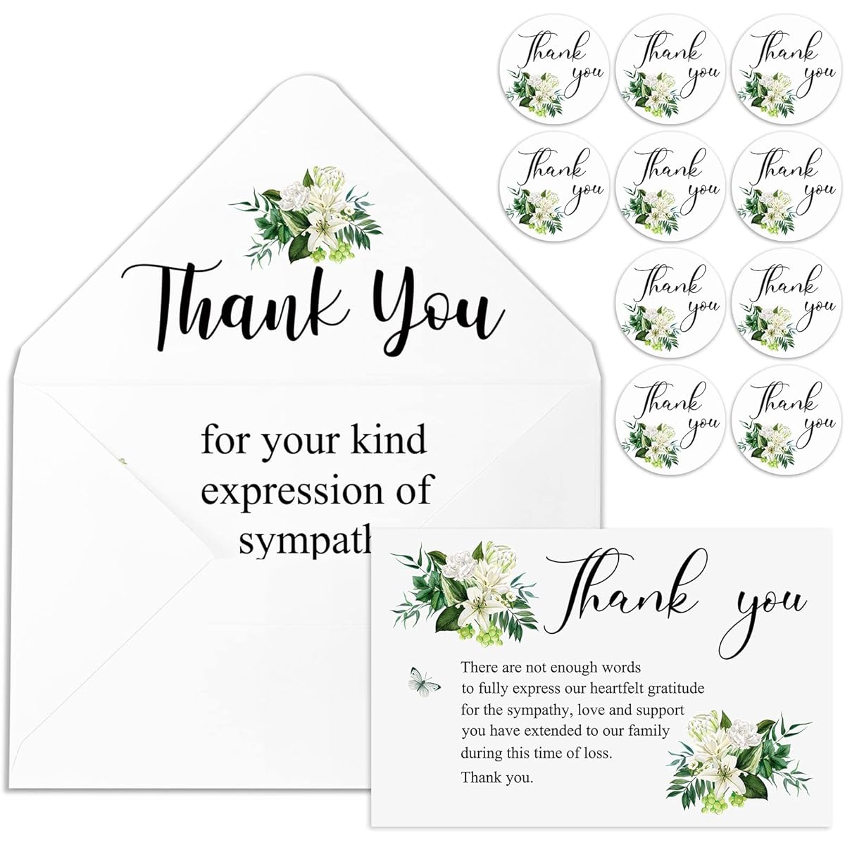 100 Sympathy Cards Set with Envelopes and Messages, Memorial Cards, Be ...
