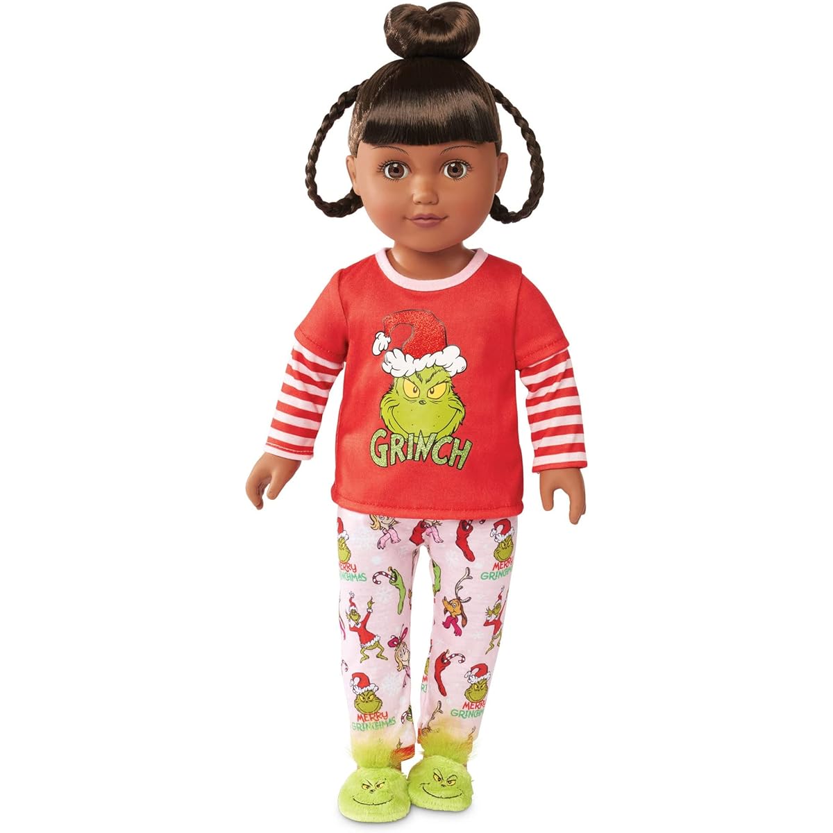 My Life As Poseable Grinch Sleepover 18 inch Doll (Dark Brunette Hair ...