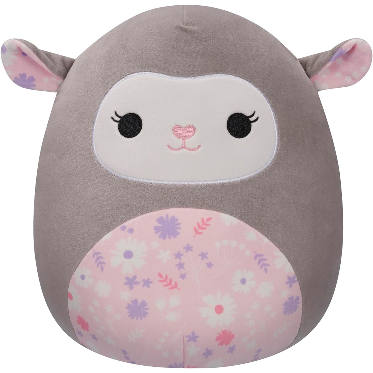 Squishmallows Original 12" Elea Grey Lamb with Pink Floral Berries - O ...