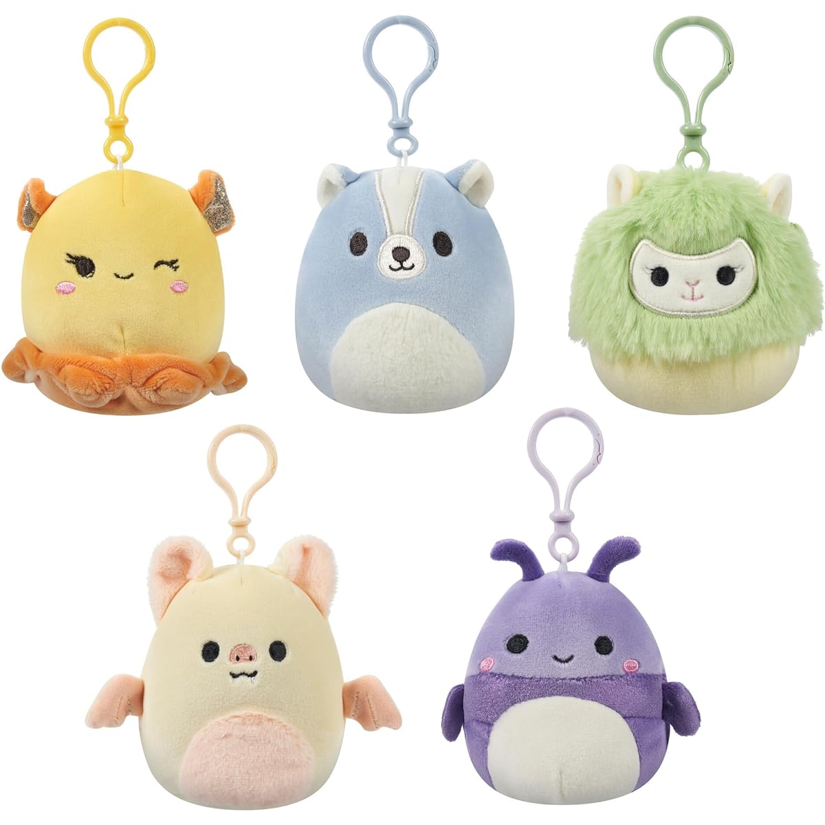 Squishmallows Original 3.5" Clip-On Plush 5-Pack Ultra Soft Official J ...