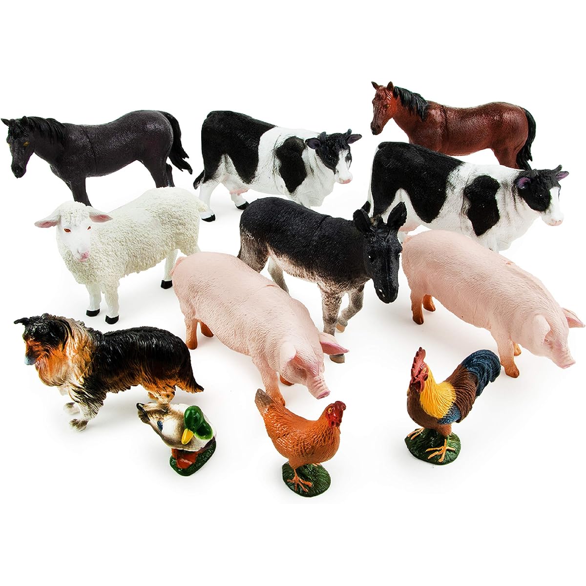 Boley Farm Animal Figures - 12 Pack Small Farm Animal Toys for Ages 3 ...