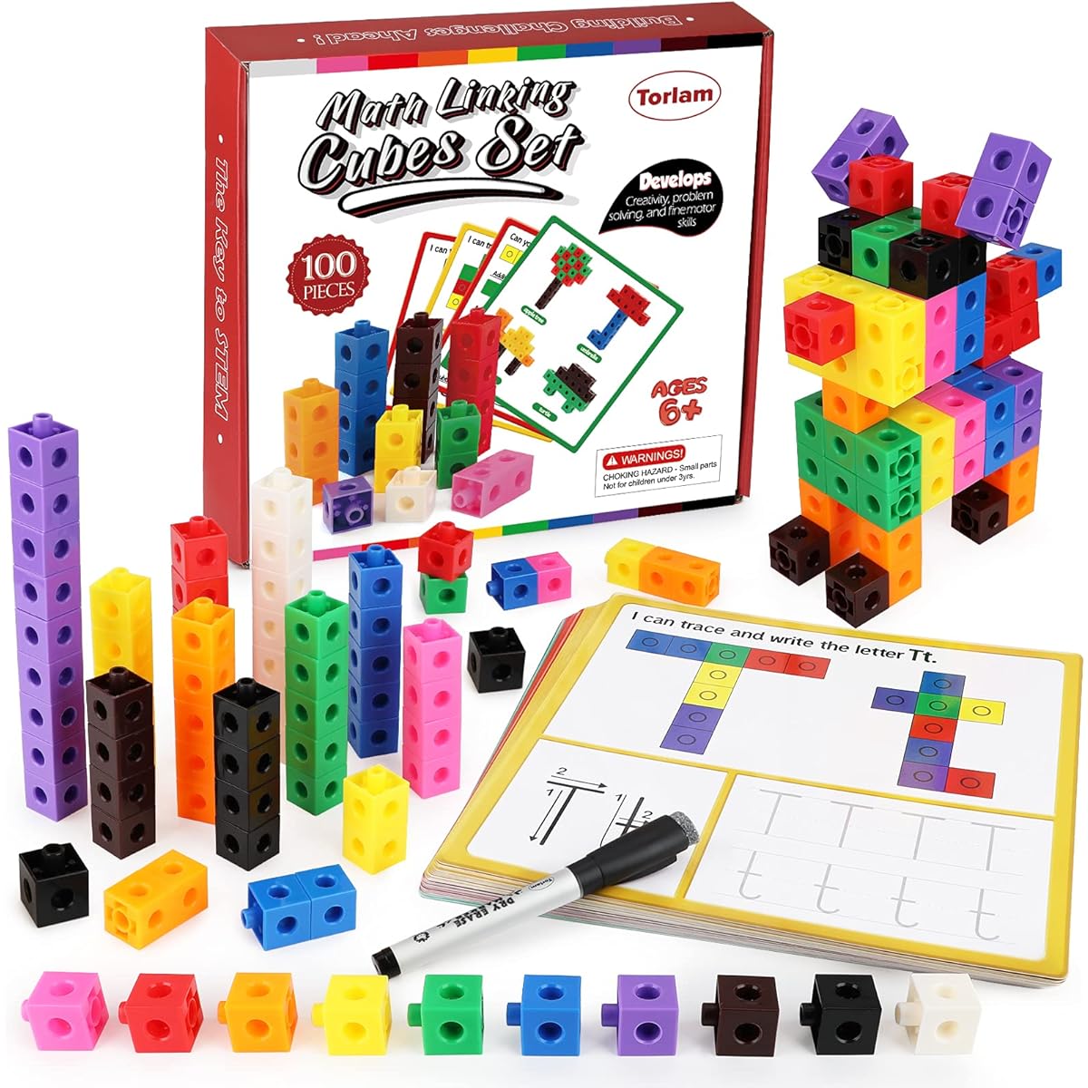 Torlam Math Cubes Math Manipulatives Activity Set, Number Blocks Count ...
