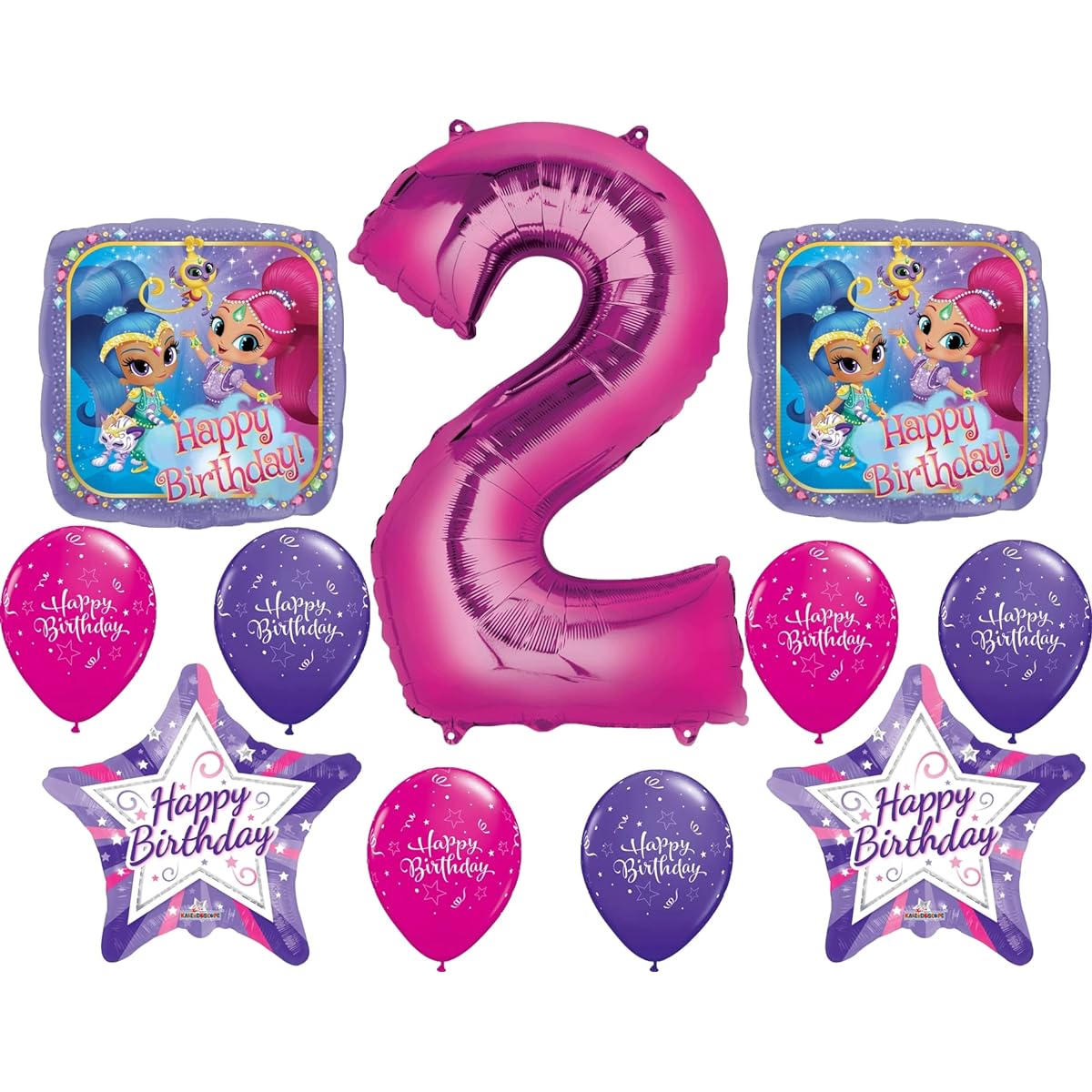 SHIMMER AND SHINE 2nd Second HAPPY Birthday Party Balloons Decorations ...
