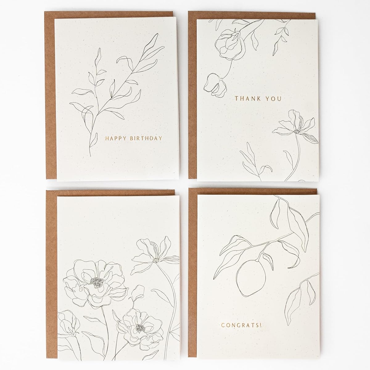 Greeting Card Variety Pack - Birthday Thank You, Happy Birthday, Gold ...