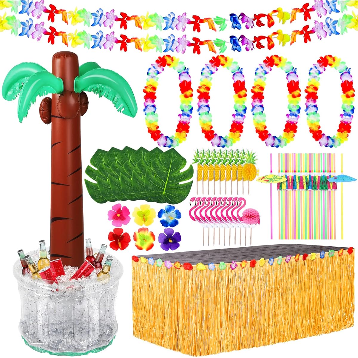 Fovths 70 Pack Luau Party Decorations Hawaiian Beach Theme Party Favor ...