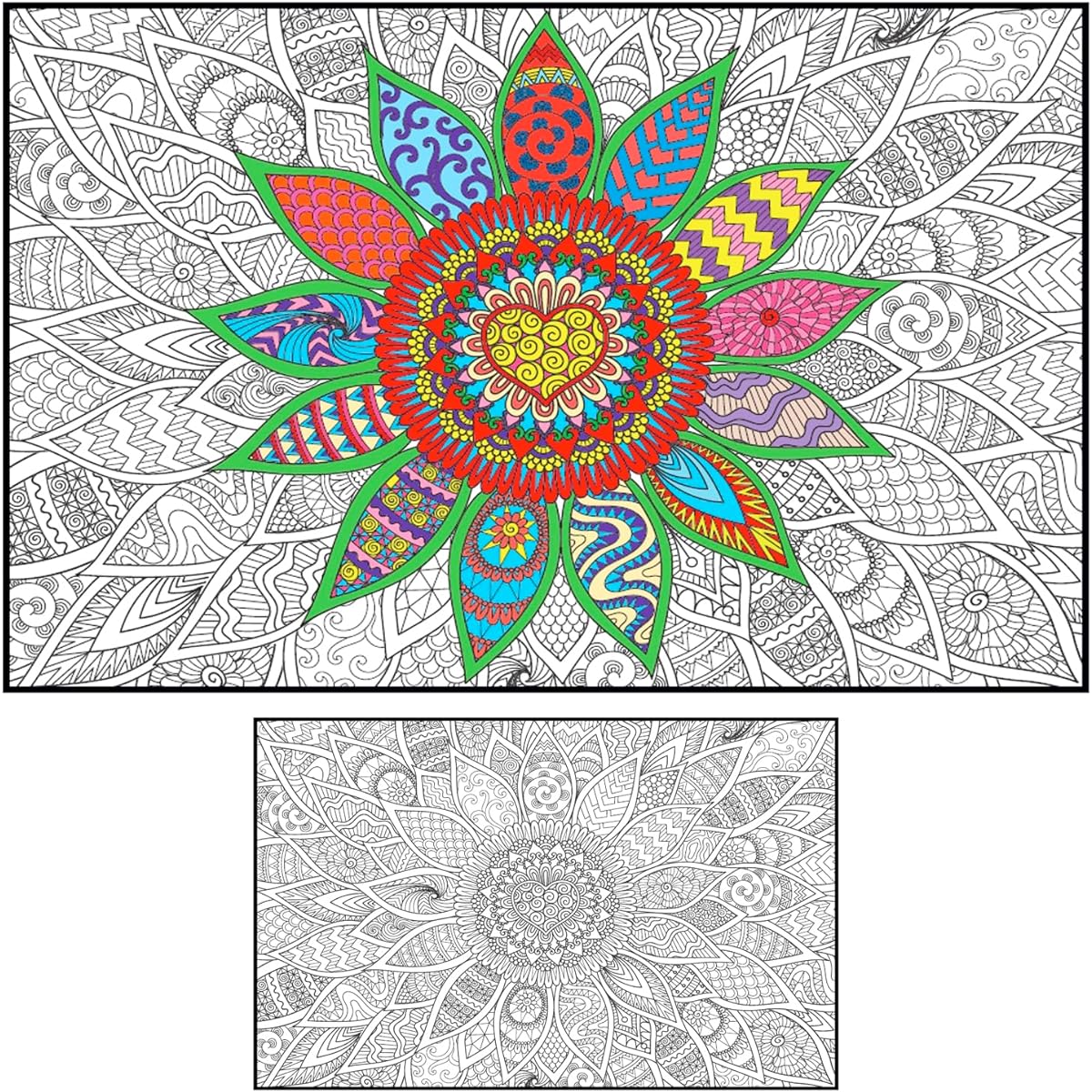 Mandala Coloring Poster for Adults and Kids Large Wall Coloring Poster ...