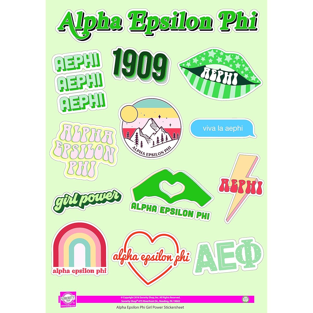 Alpha Epsilon Phi - Sticker Sheet - Girl Power – Mega Shop Japan