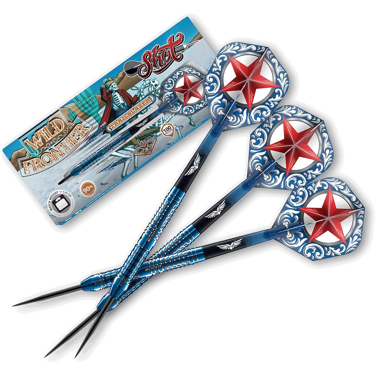 shot! Darts Wild Frontier Trail Blazer Steel Tip Dart Set Center Weigh ...