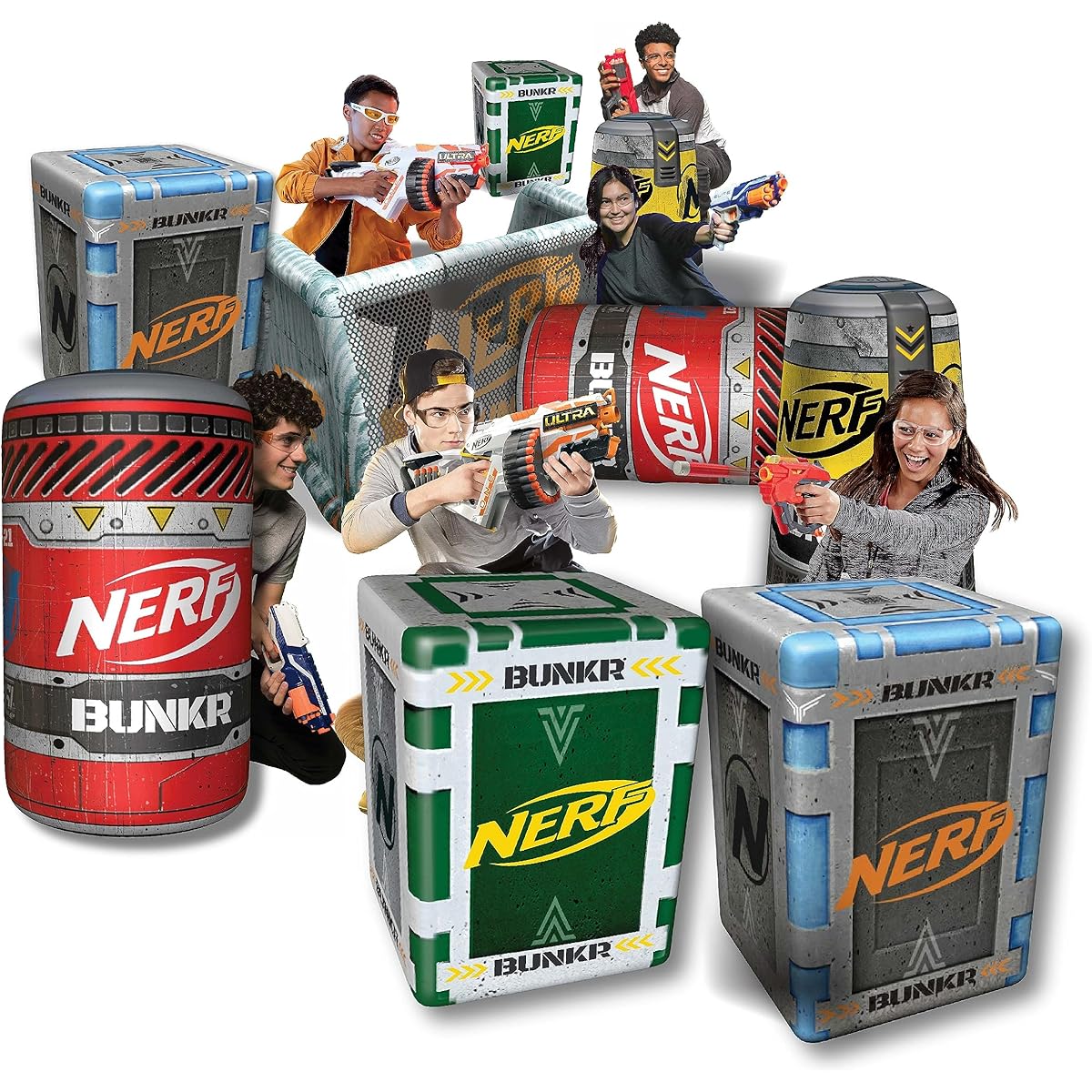 NERF BUNKR Officially Licensed Stadium Pack Inflatable Battle Zone - 9 ...
