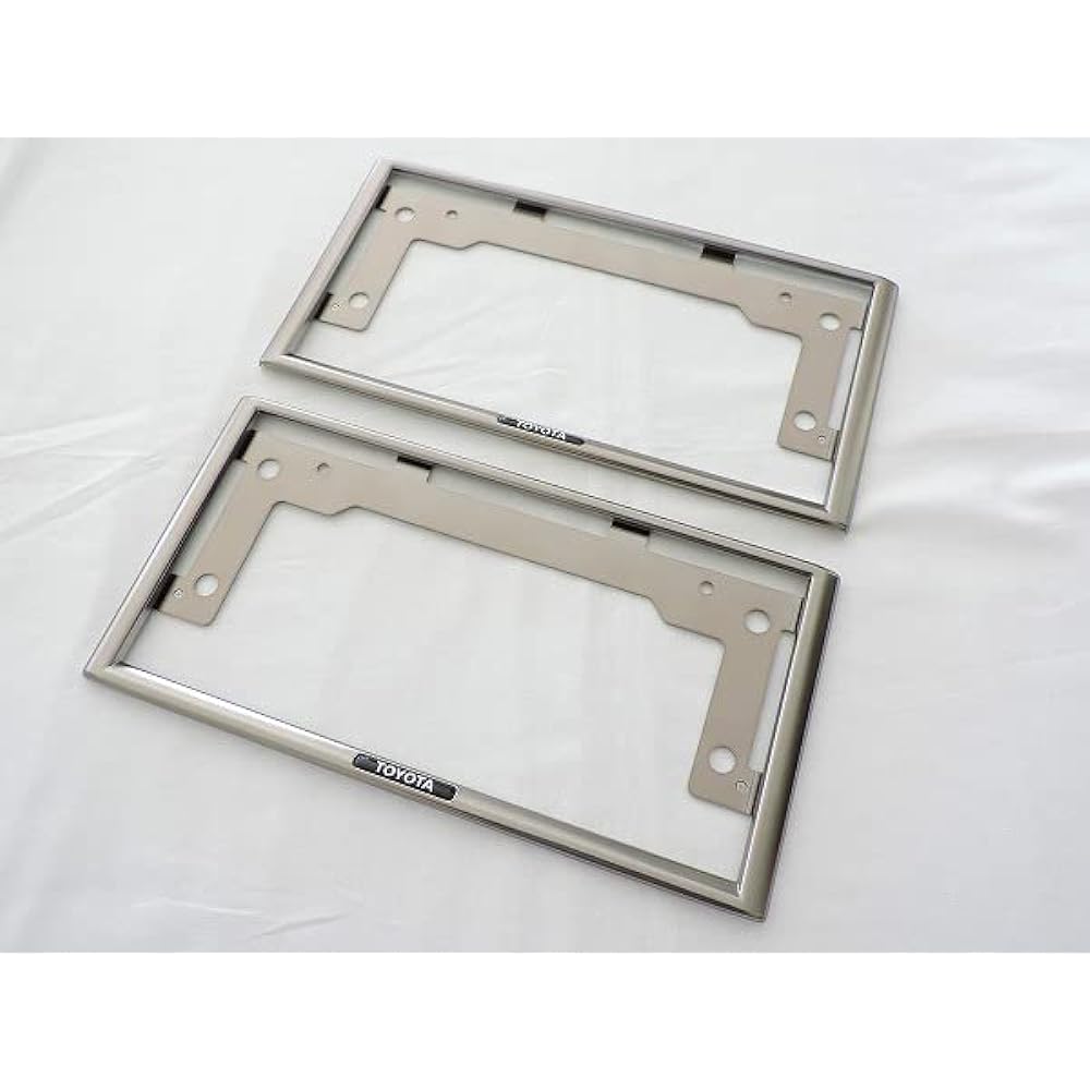 ENZO Genuine Toyota Titanium Tone License Plate Trim Number Frame Set ...