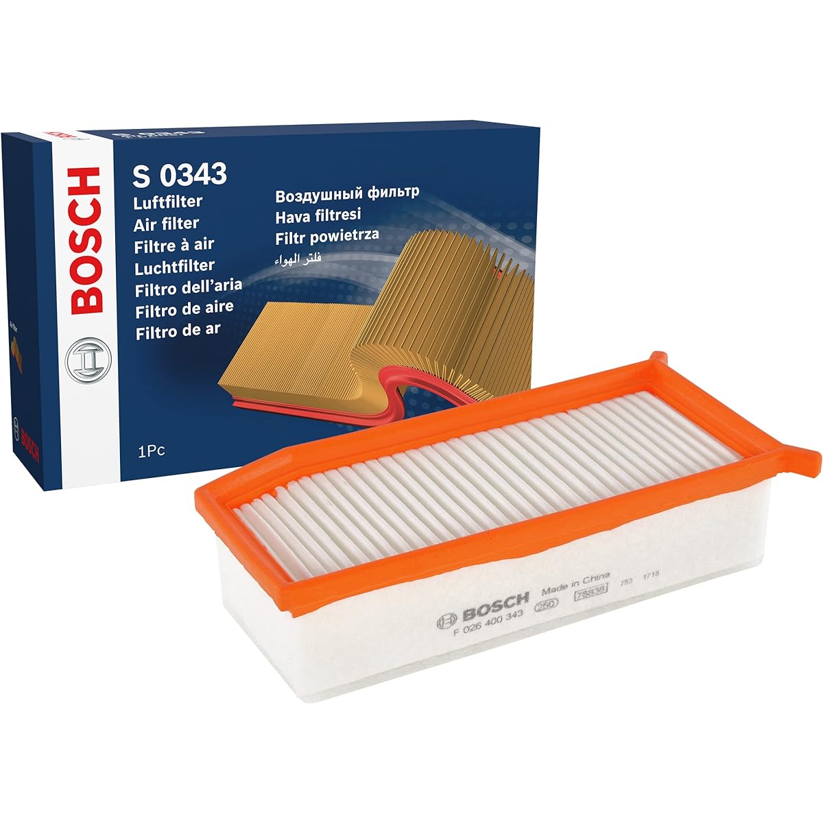 Bosch Air Filter F 026 400 343 Renault Luutecia ABA-RH5F H5F 403 Gasol ...