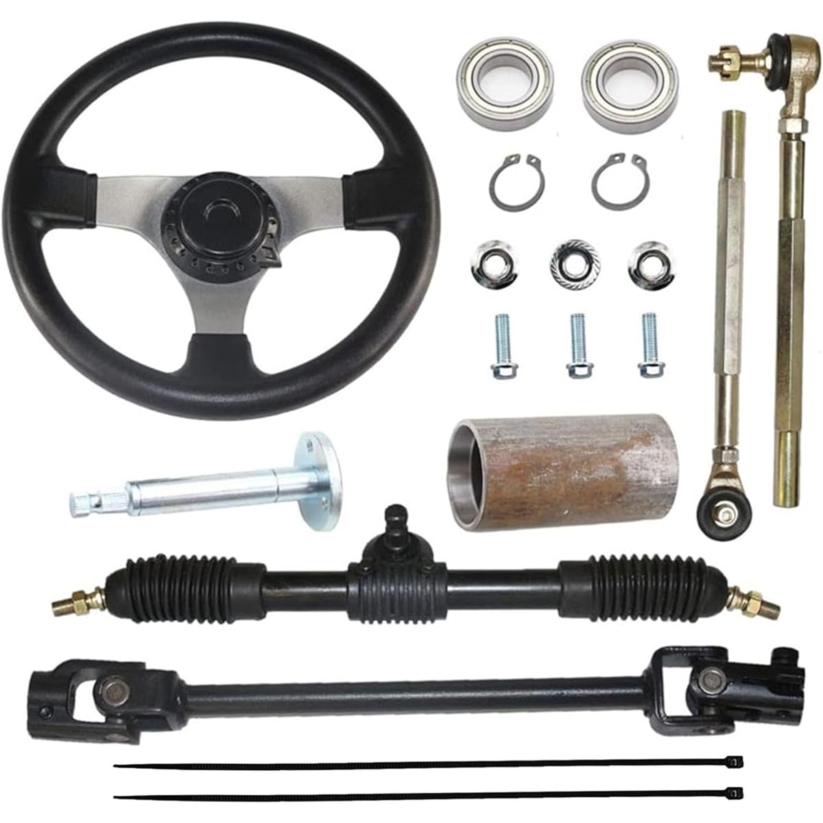 PRO BAT 300mm Steering Wheel Steel Kit 420mm Gear Rack Pinion Adjustab ...